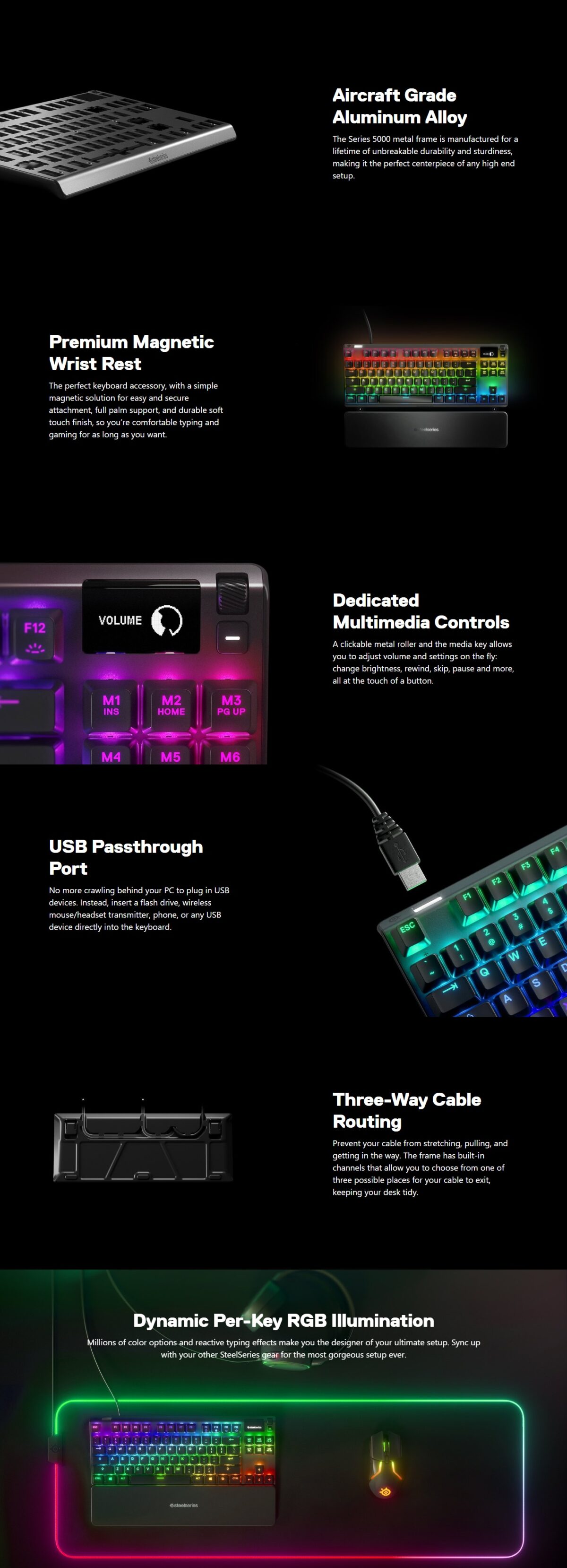 SteelSeries Apex 7 OLED Smart Display Mechanical Gaming Keyboard (Red ...