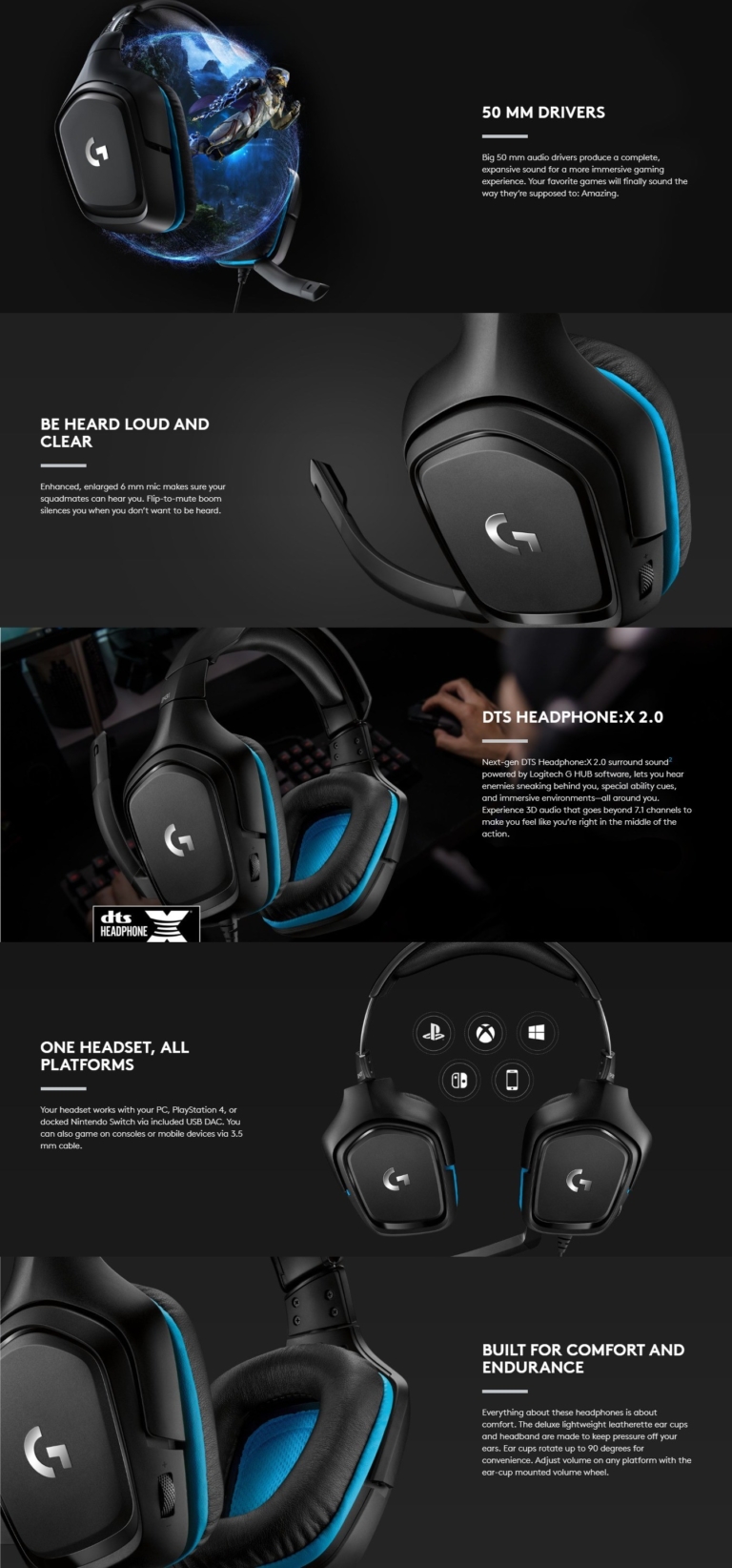 Logitech G431 7.1 Surround Sound Gaming Headset