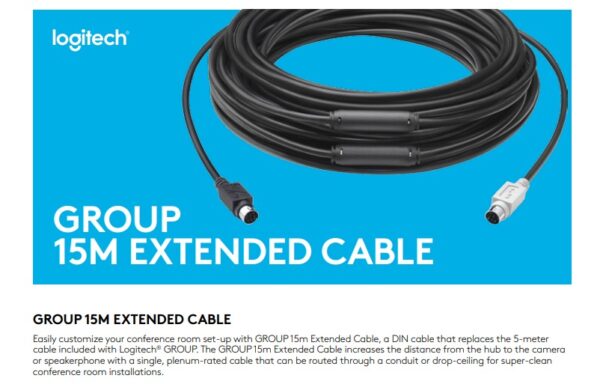 Logitech Group 15 Meter Extended Cable (Black Price in Pakistan