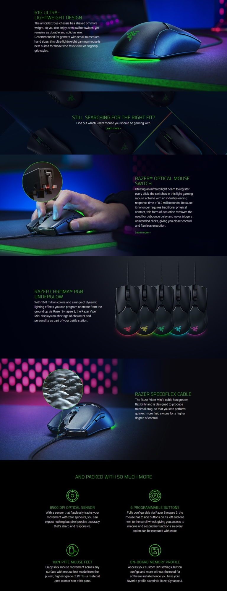 Razer Viper Ultralight Ambidextrous Wired Gaming Mouse Price in Pakistan