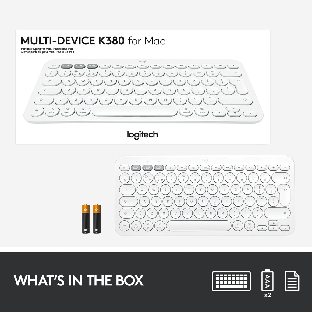 Logitech K380 Multi-Device Bluetooth Keyboard (White) Pakistan